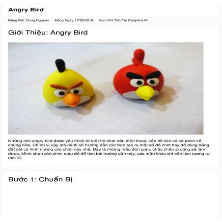 [DIY] Angry bird đất sét - Angry bird clay | PDF