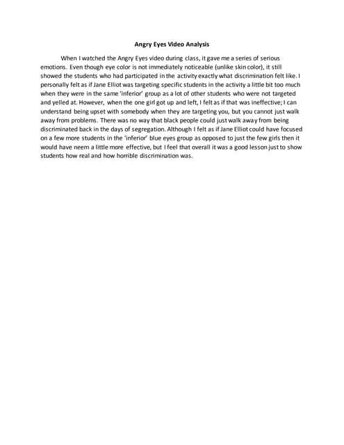 The Angry Eye Response | DOCX