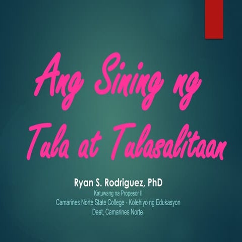 Ang Sining ng Tula at Tulasalitaan (Spokenword).pptx
