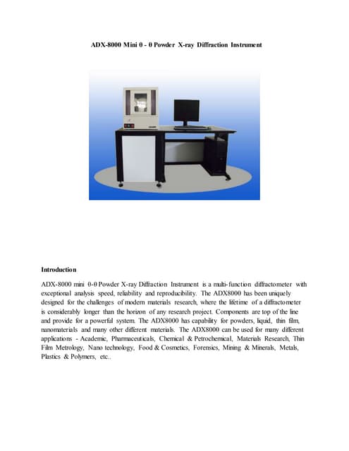 Angstrom advanced ADX 2500 X-ray diffraction instrument | DOCX ...