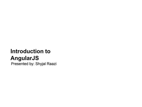 Angular Introduction Ppt