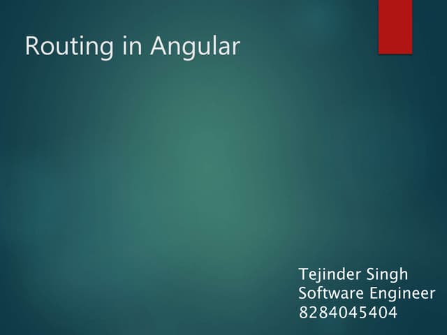 Angular2 routing | PPT Angular2 routing | PPT