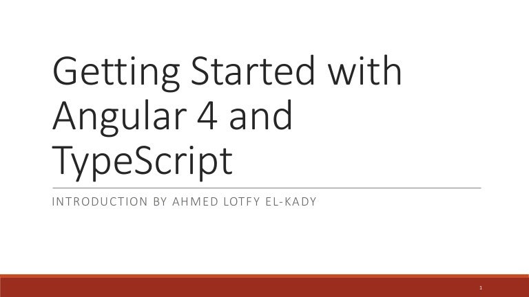 Angular 4 And Typescript