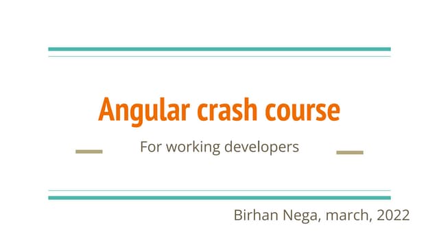 Angular crash course | PPT Angular crash course | PPT