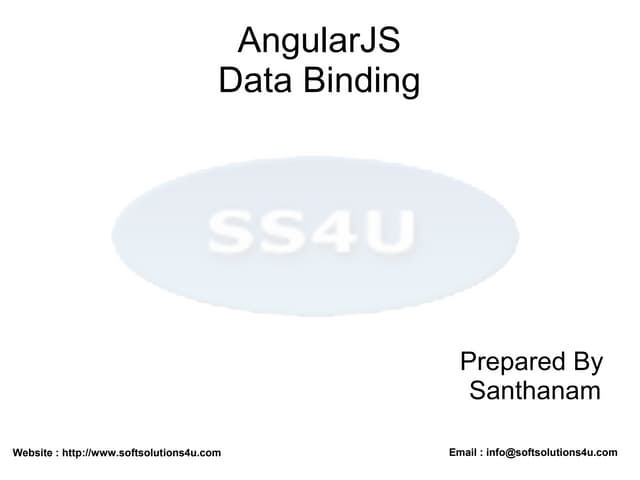 Angular Data Binding By Soft Solutions4u Ppt