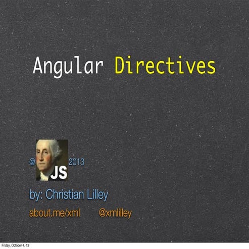 Intro To Angular Js Directives Ppt