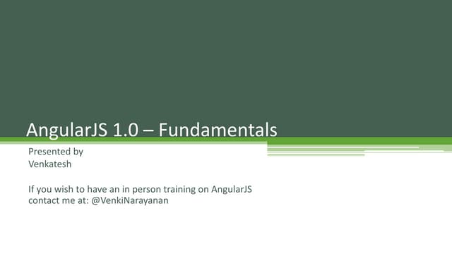 Angular js 1.0-fundamentals | PPT Angular js 1.0-fundamentals | PPT