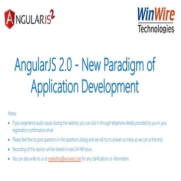 AngularJS 2.0 - New Paradigm of Application Development | PPTX | Web Development | Internet