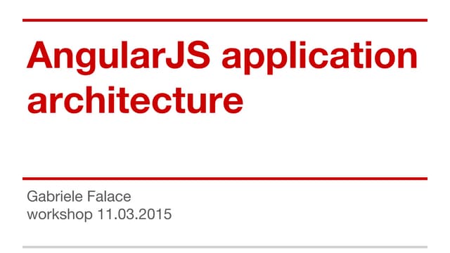 Angularjs Application Architecture Pdf Web Development Internet