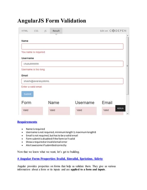 Angular js form validation shashi-19-7-16 | DOCX | Internet for ... Angular js form validation shashi-19-7-16 | DOCX | Internet for ...