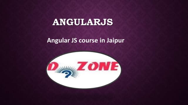 Angular Js Training Institute In Jaipur Ppt