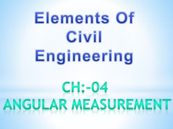 Angular measurement for surveying | PPT | Geography | Science