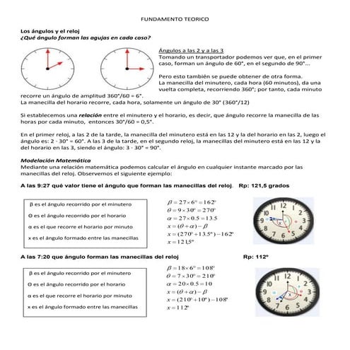 Angulos y el reloj | DOCX
