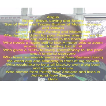 Angus bio poem | PAGES