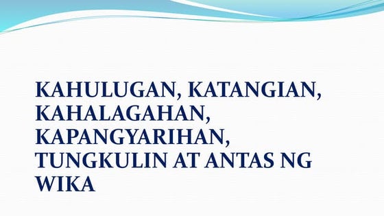 Fil1 aralin 1-katuturan at katangian ng wika | PDF