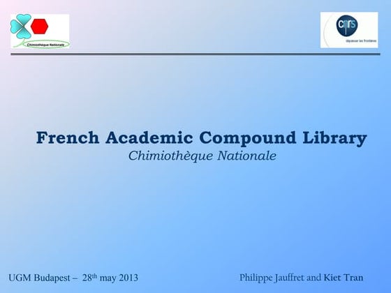 EUGM 2013 - Anna Tomin (ChemAxon) - Reaction Library Design | PPT