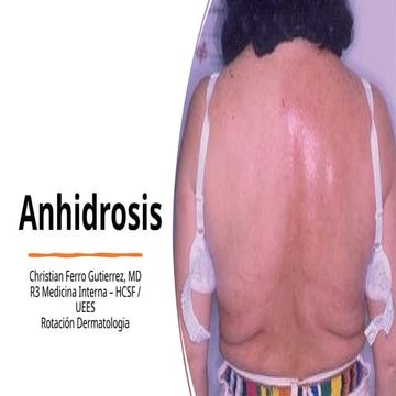 Anhidrosis Dermatologia 2023 Exposicion | PPTX