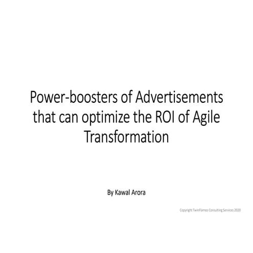 ANI | ROI of Agile Transformation | Power-boosters of advertisements ...