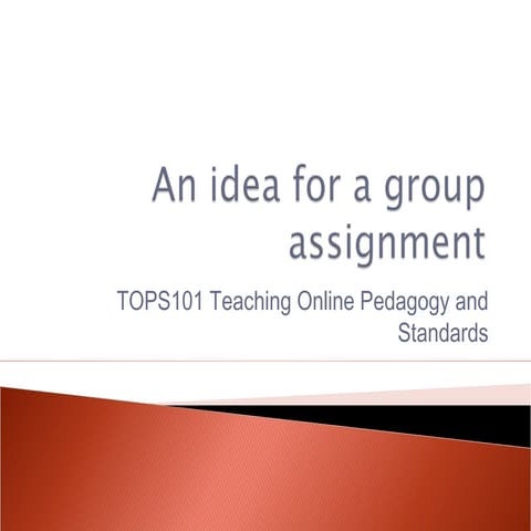 An idea for a group assignment | PPT