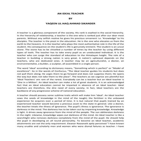 An Ideal Teacher | DOCX