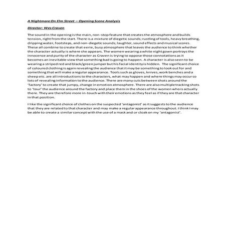 A nightmare on elm street analysis | DOCX