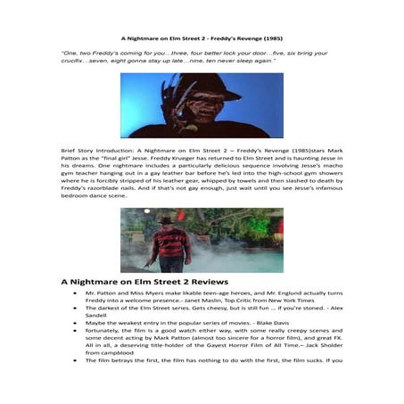 A nightmare on elm street 2 | DOCX