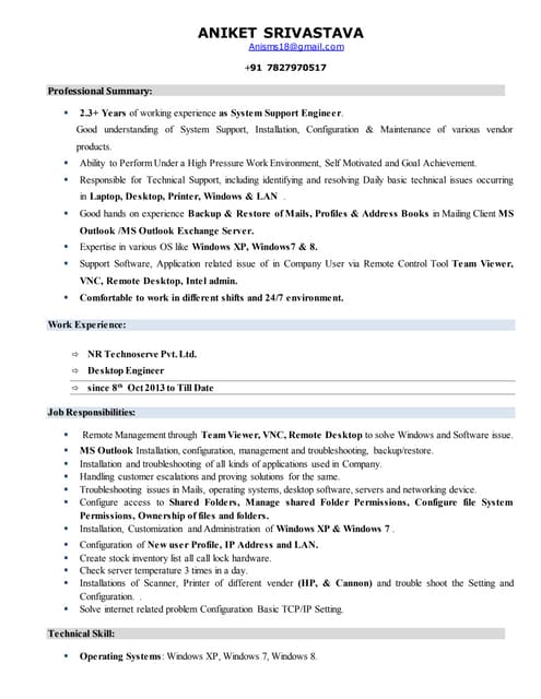 Sample Resume Format | PDF