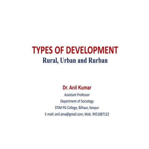 Anil 2020 sociology rural development, urban development and rurban ...