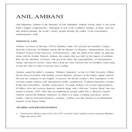 Anil ambani | PDF