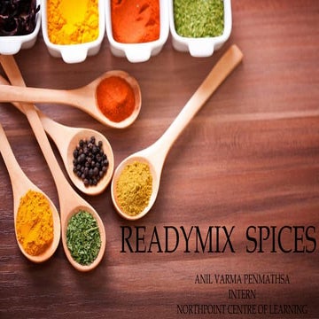 Readymade Spice Mix - Anil Varma Penmathsa | PDF