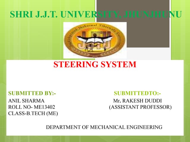 7 steering mechanisms | PPTX