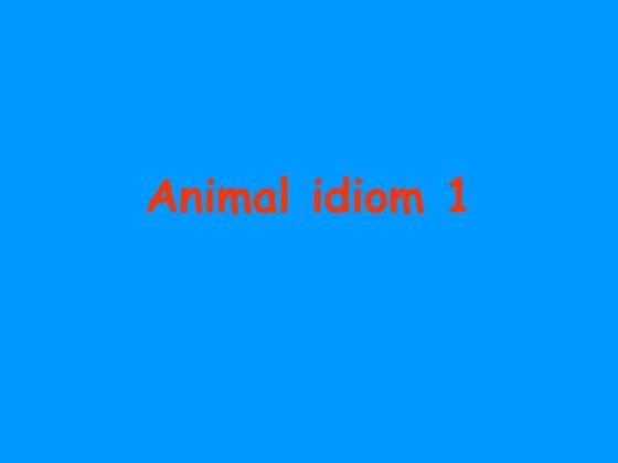 Animal Idiom 7 | PPT