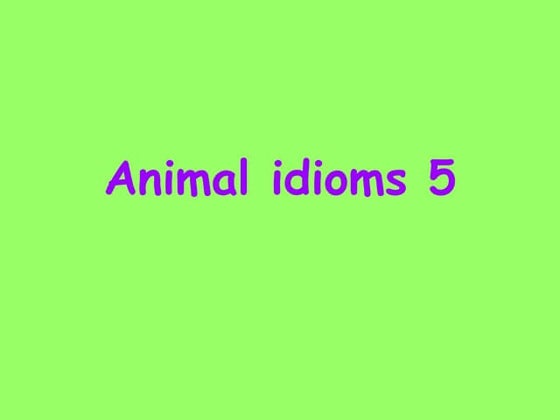 Animal Idiom 7 | PPT