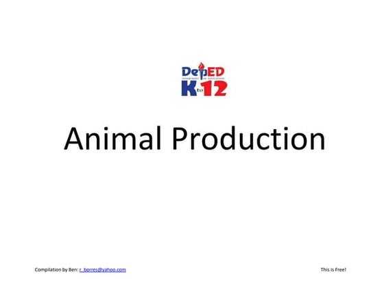 K to 12 TLE Curriculum Guide for Animal Production | PDF