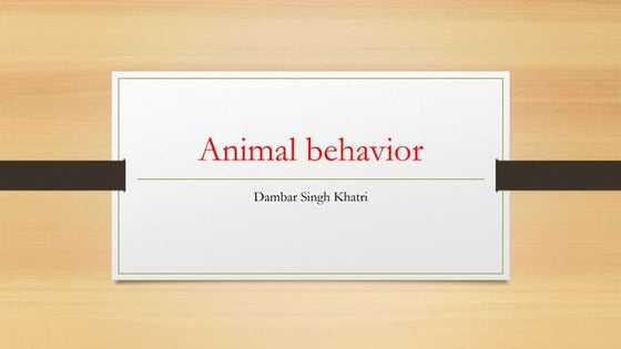 Animal behavior/ orientation/taxes | PPTX