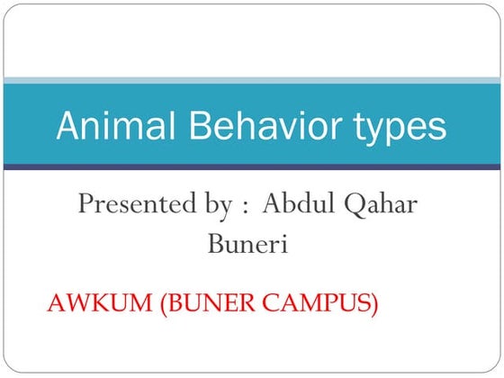 animal behaviours and its types with examples | PPT