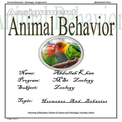 Animal Hormones And Behavior (Zoology).pdf