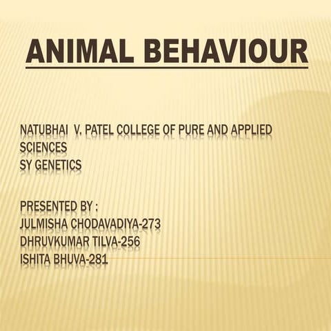 Animal Behaviour.pptx | Biological Sciences | Science