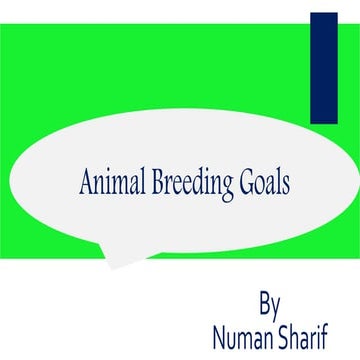 Animal breeding goals | PPTX