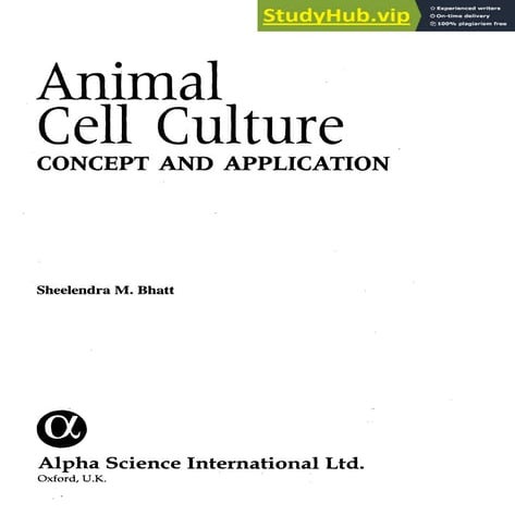 Animal Cell Culture Book | PDF