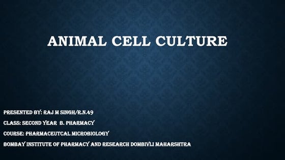 Cell culture and its types | PPT