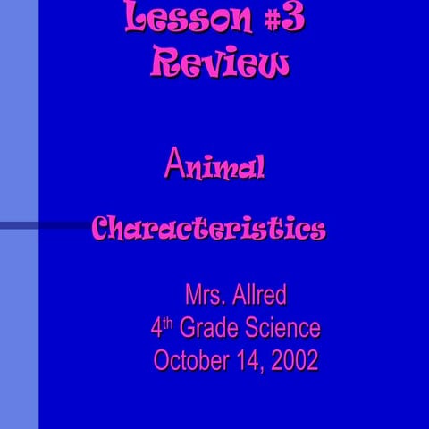 Animal characteristics (science) | PPT