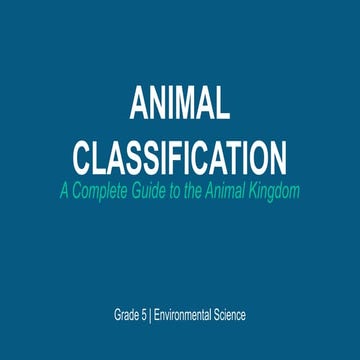 Animal classification vertebrates 5th grade | PPT