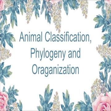 Animal classificaton and phylogeny organism Millar and Harley Zoology ...