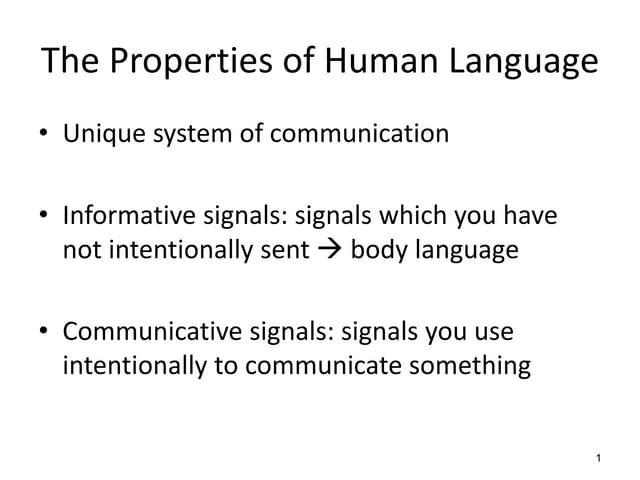 Hockett's language features | PPTX