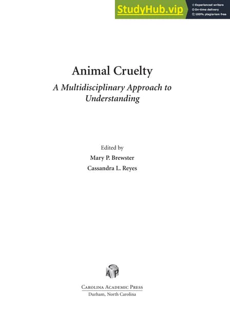Essays On Animal Cruelty | PDF