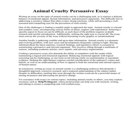 Animal Cruelty Persuasive Essay.pdf | Christianity | Religion & Spirituality