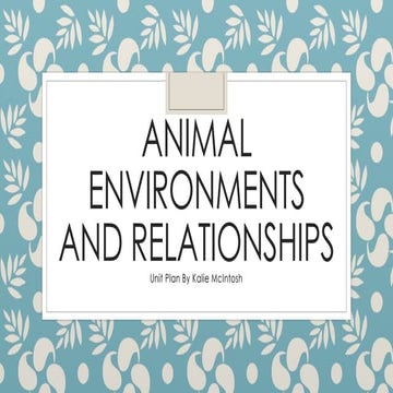 Animal environments and relationships unit plan pp ci 350 | PPTX