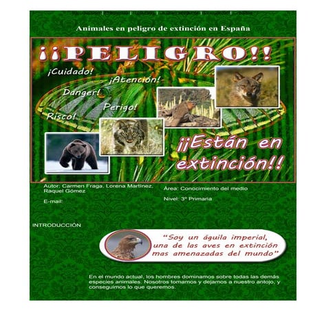 articulo de opinion sobre animales en extinción | ODP