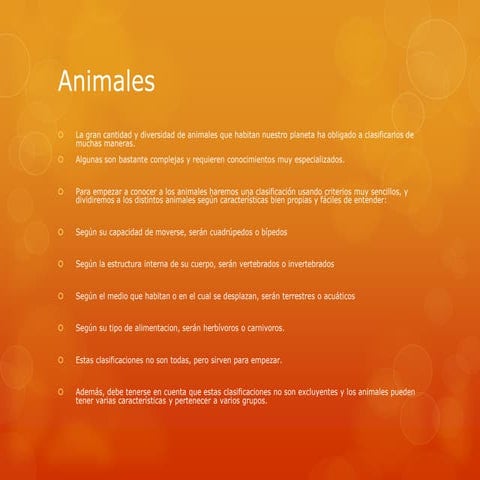 Clasificacion de los animales | PPT